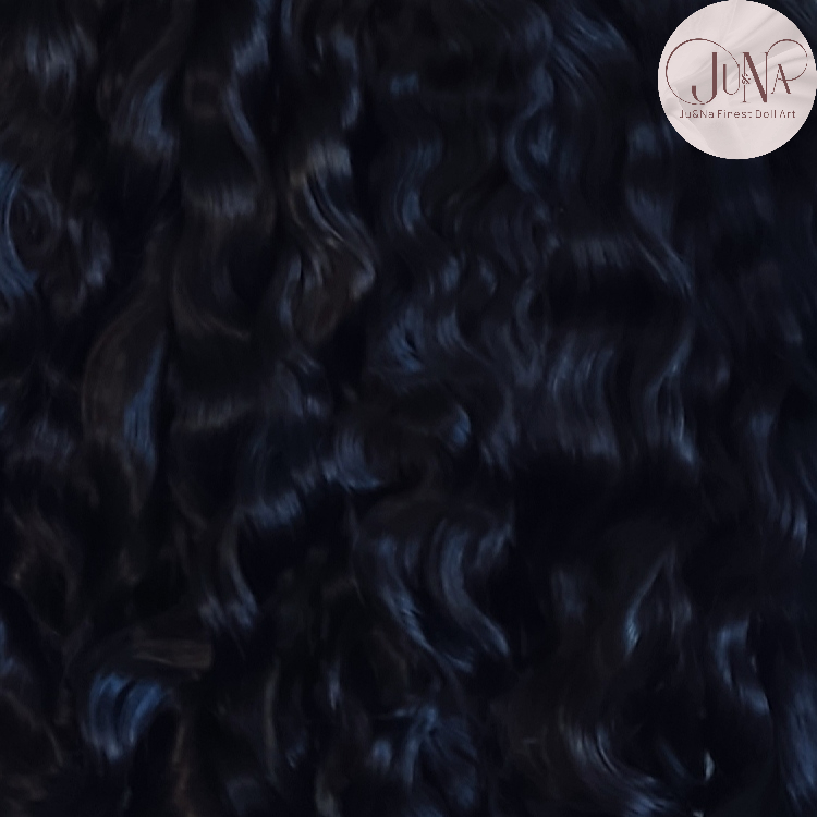 Black Wavy/Curly New born baby - Ju&Na Finest Doll Art